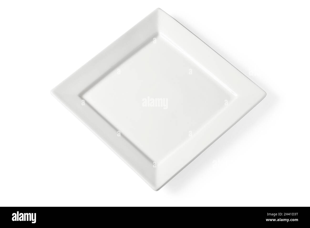 square plate isolated on white background with clipping path Stock ...