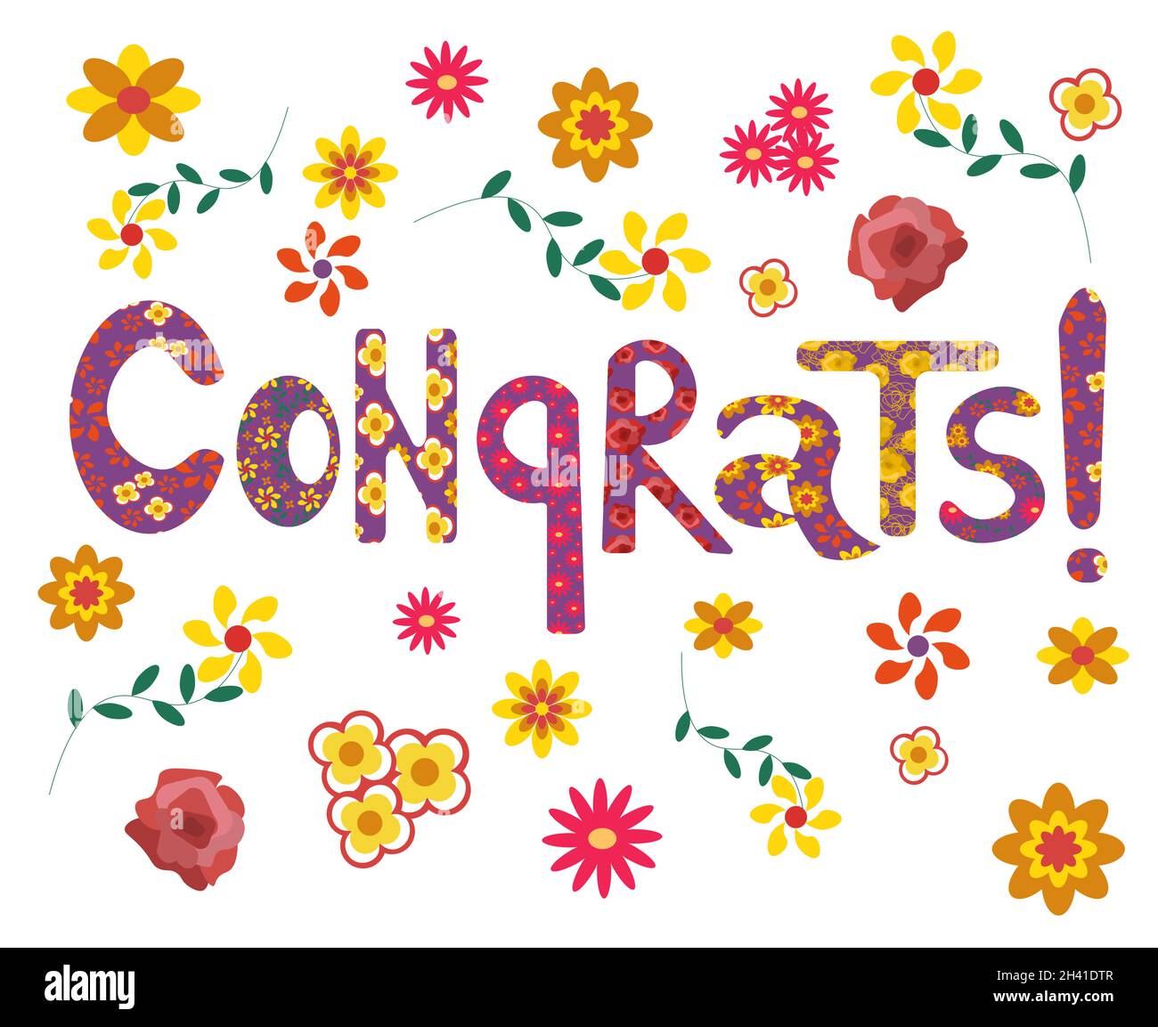 Congratulations lettering card. Handmade font Stock Vector Image & Art ...
