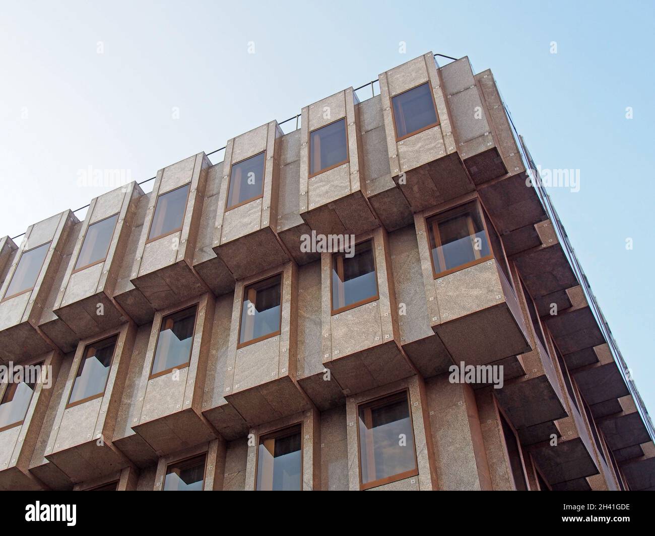 The exterior of the brutalist bank house in leeds built as a branch of ...