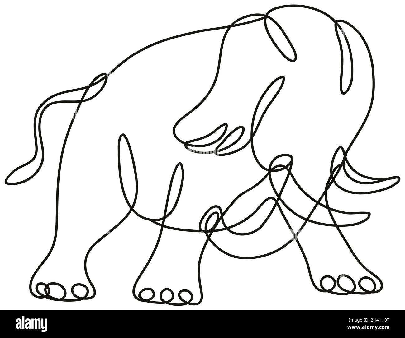 Elephant Side View Drawing