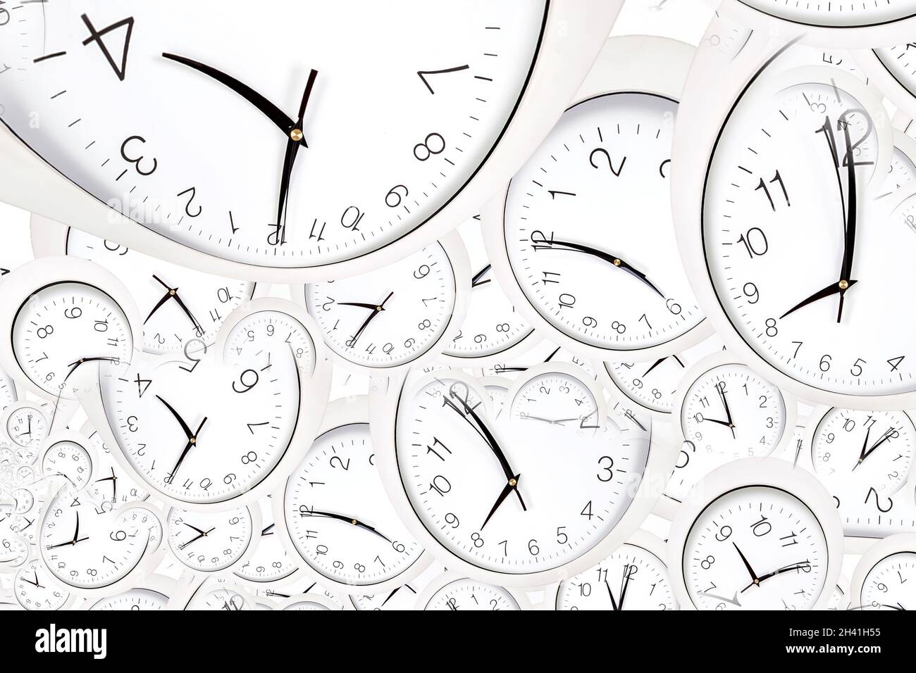 Droste effect background with infinite clock spiral. Abstract design ...