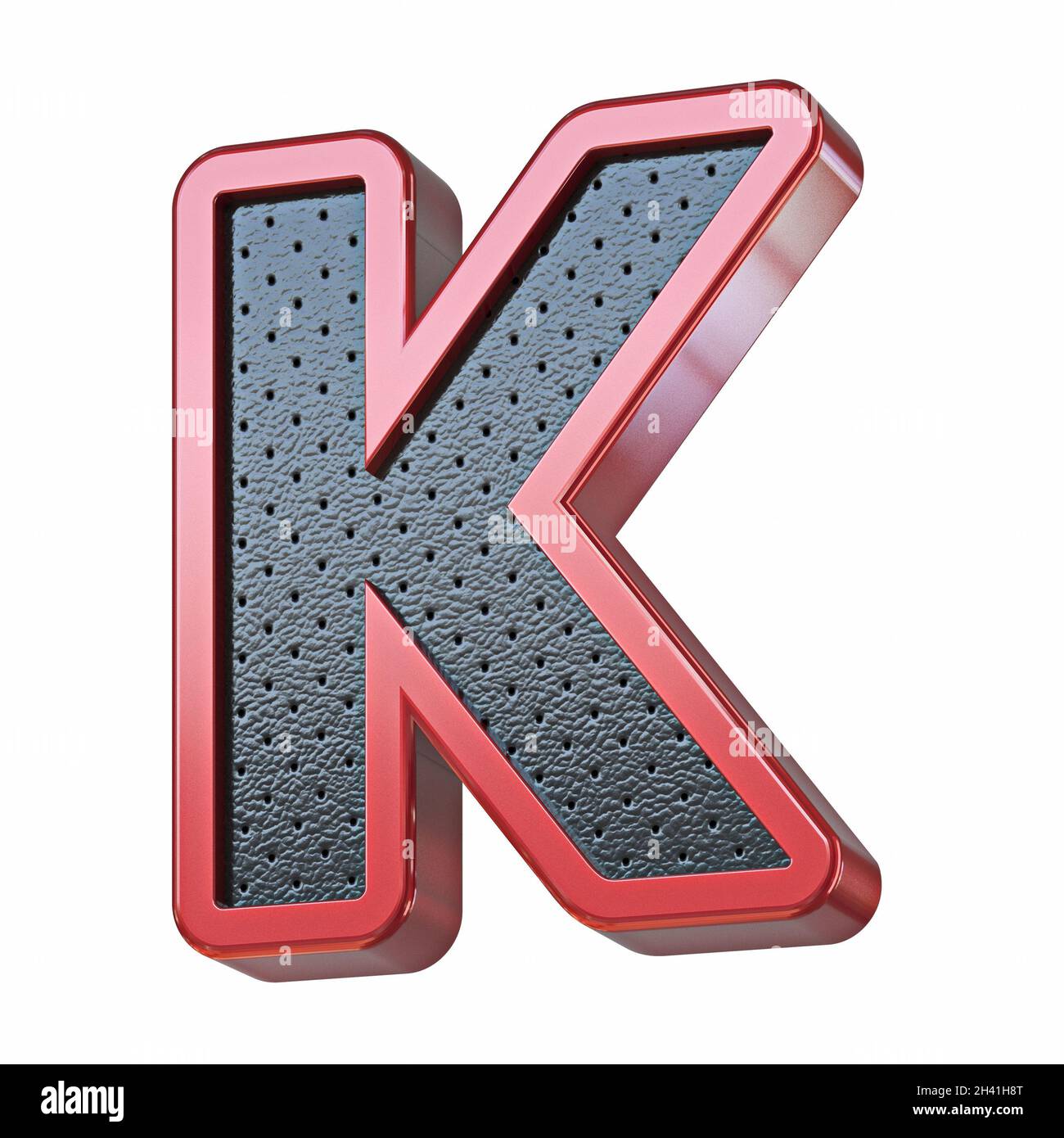 Red shinny metal and black leather font Letter K 3D Stock Photo - Alamy