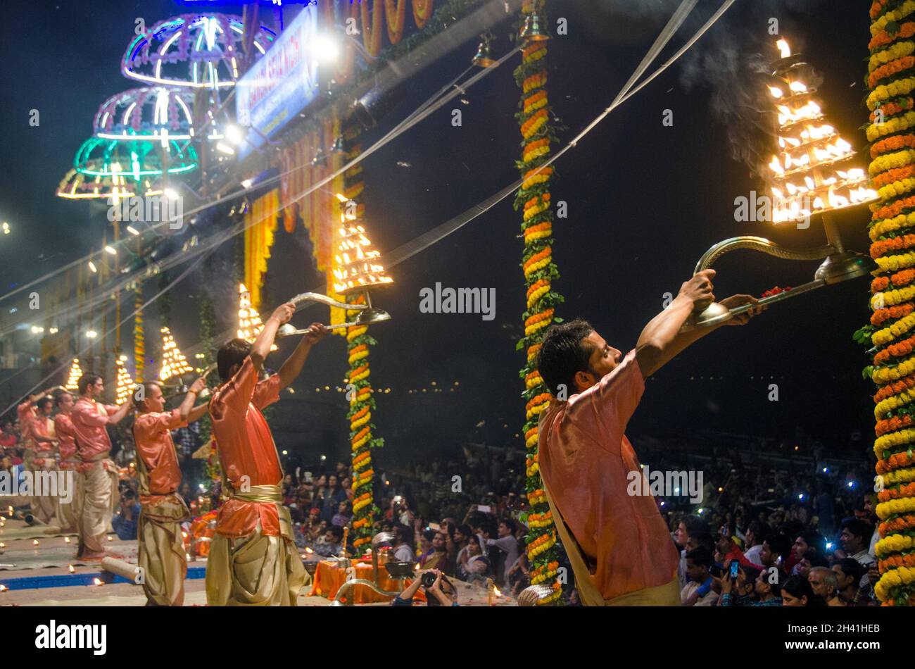 Varanasi aarti evening dashashwamedh hi-res stock photography and ...