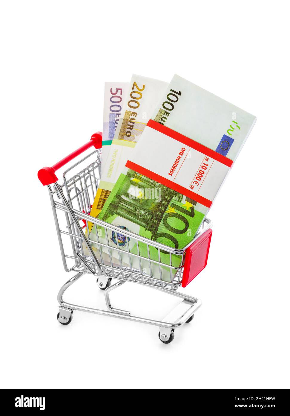 Money in shopping cart Stock Photo - Alamy