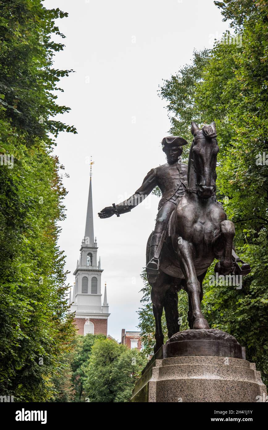 Paul Revere Statue Silhouette