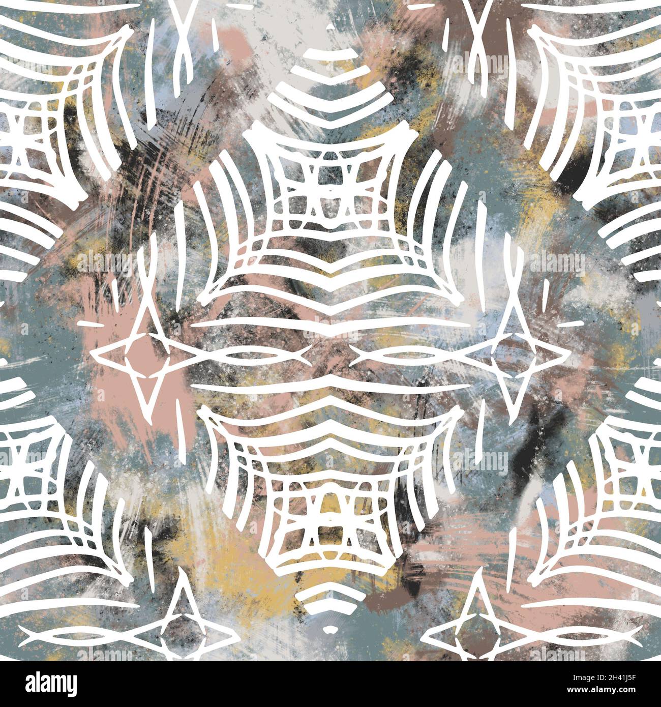 Seamless neutral and white grungy classic abstract surface pattern ...