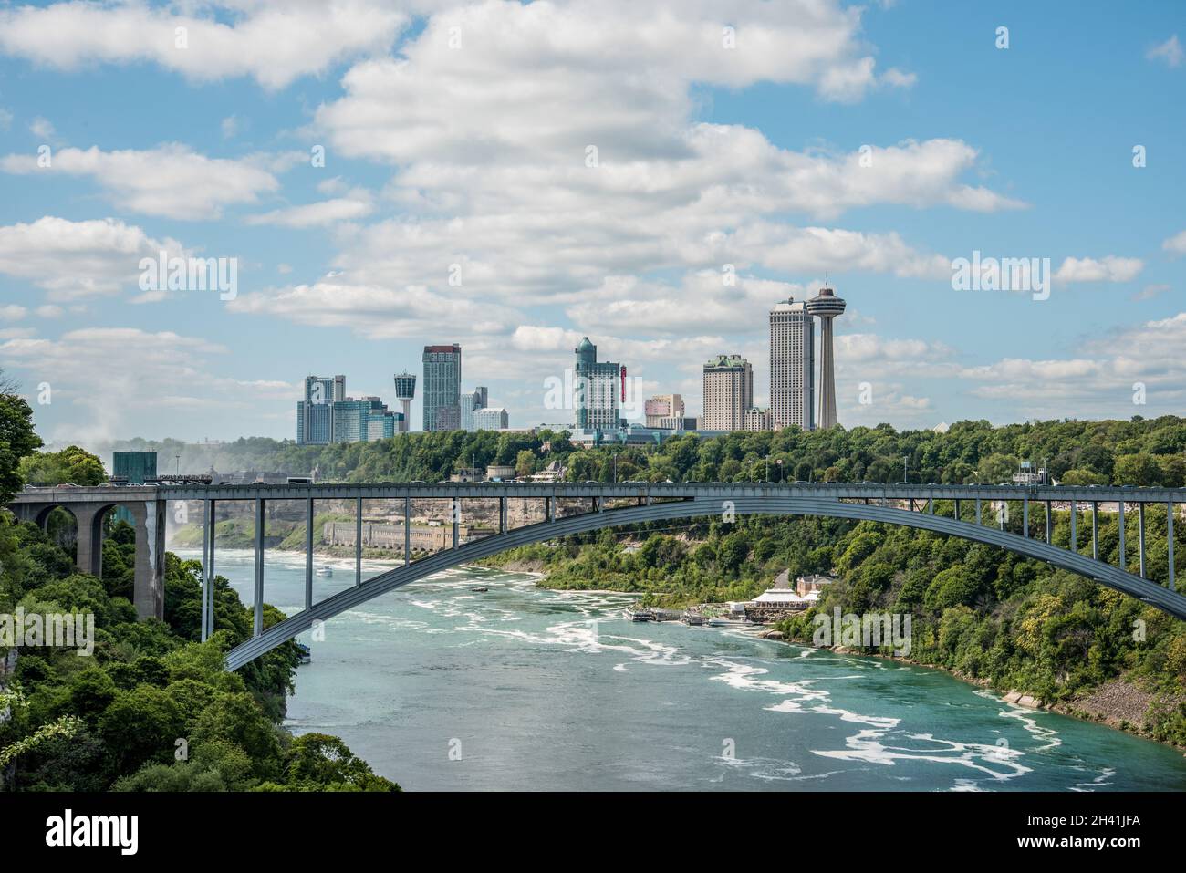 Rainbow International Bridge at Niagara Falls from the US side Stock ...