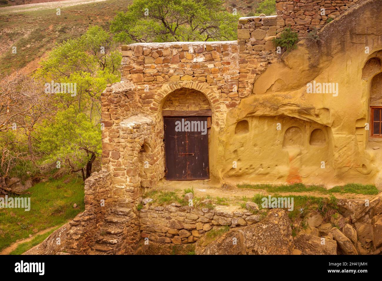 Monastery in Georgia, David Gareja caves Stock Photo - Alamy
