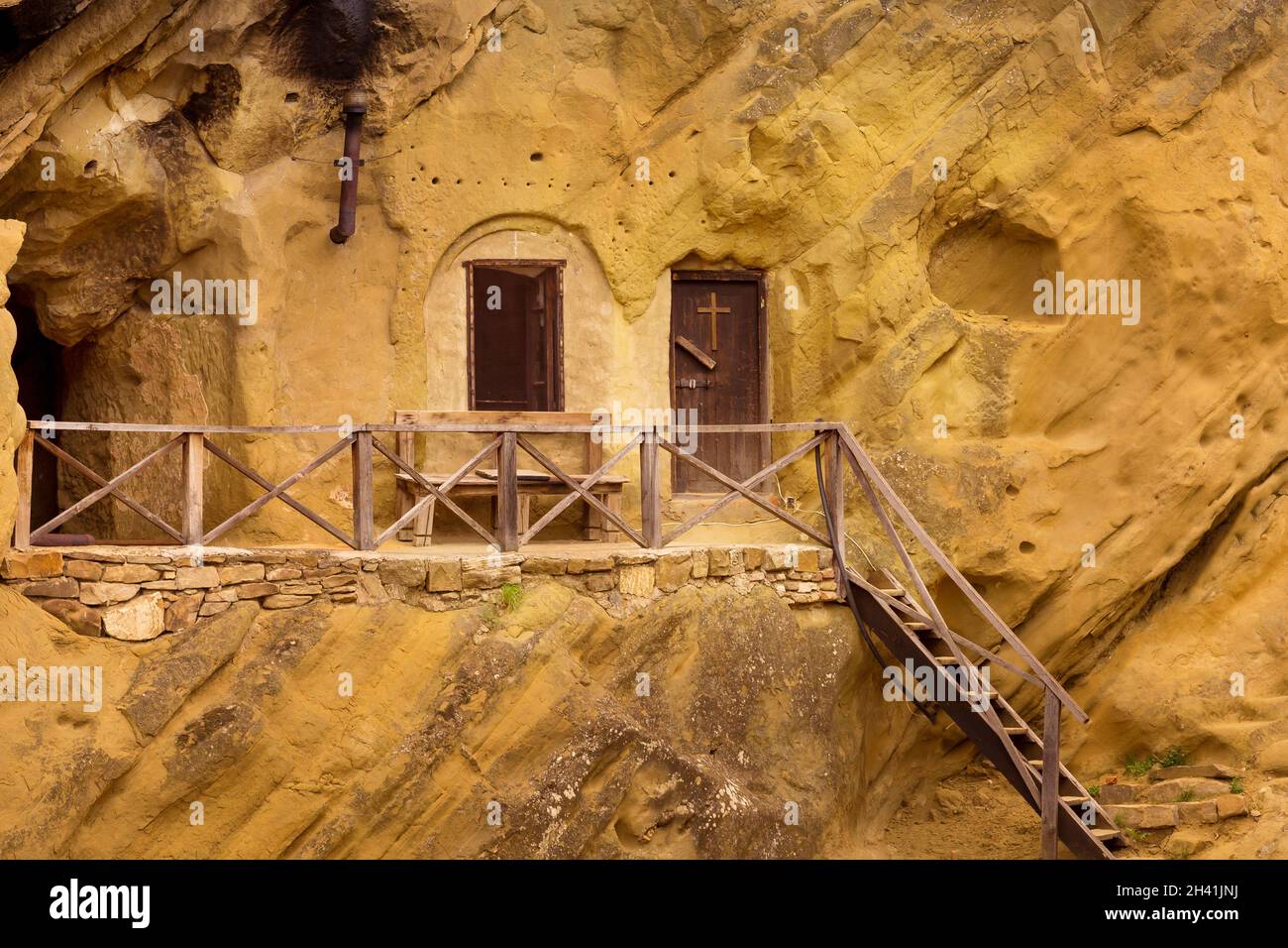 Monastery in Georgia, David Gareja caves Stock Photo - Alamy