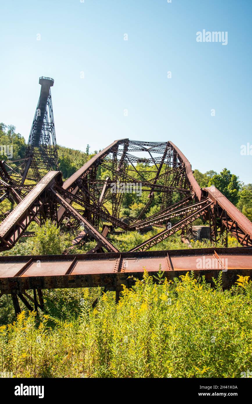 Destroyed historic Kinzua railway bridge after a Tornado went through ...