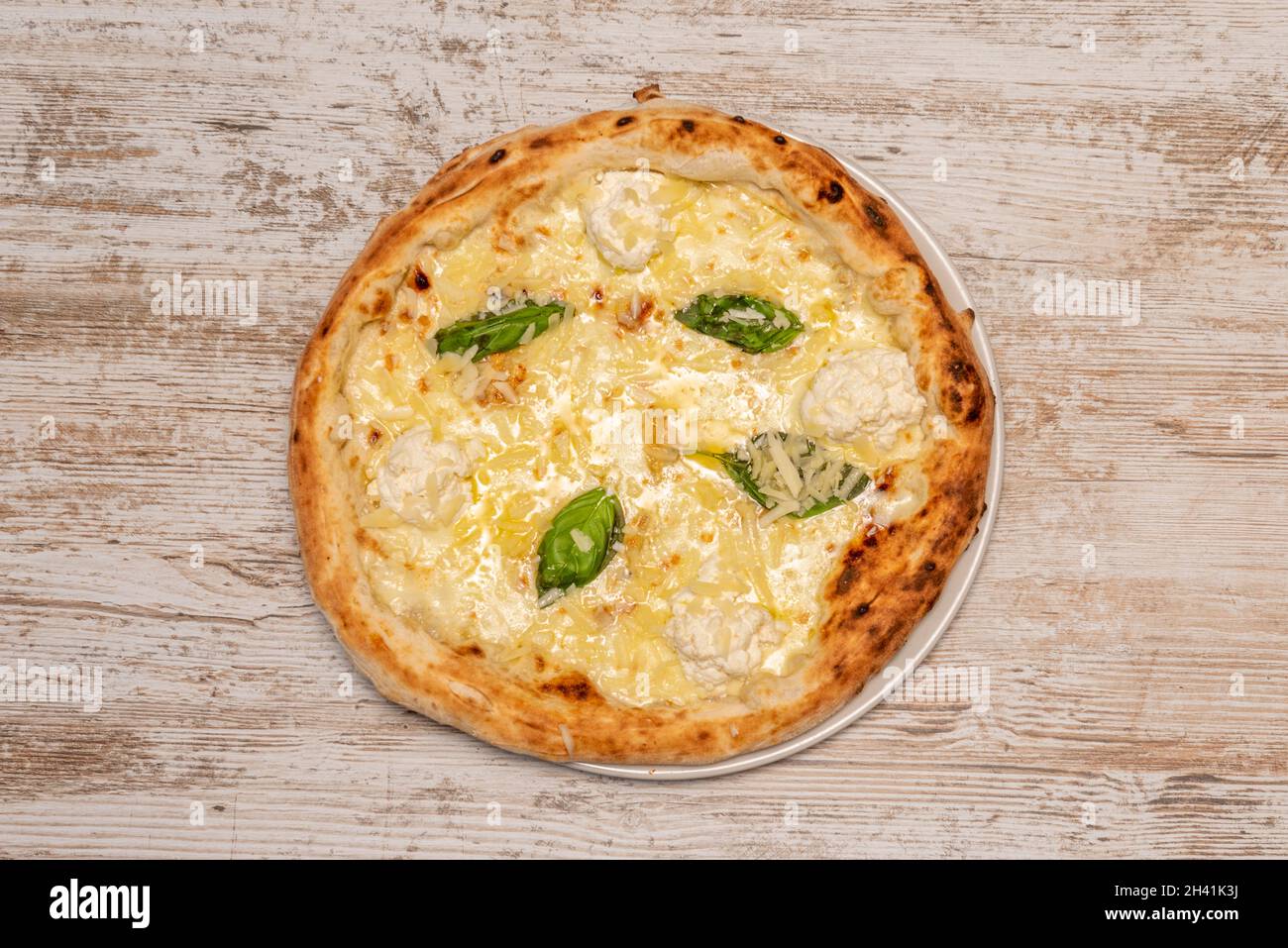Italian quattro formaggi, mozzarella, gorgonzola, fontina and parmesan ...