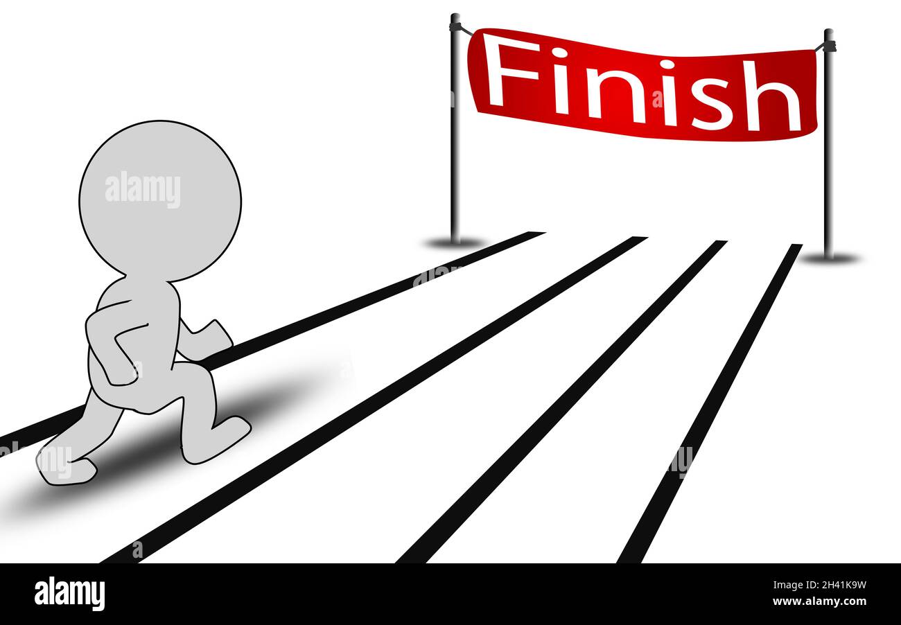 Man winning race run Cut Out Stock Images & Pictures - Alamy