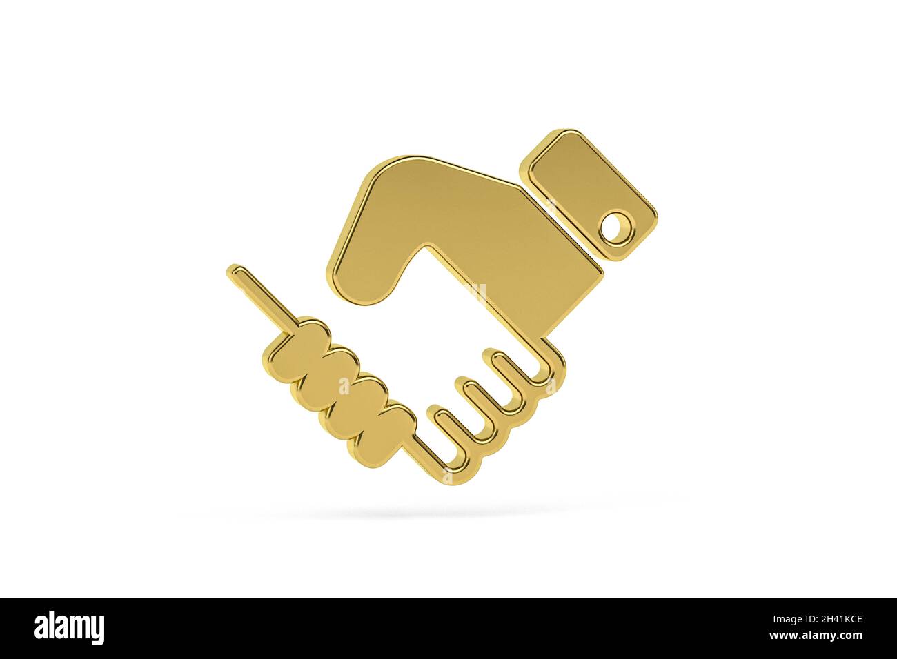 Golden 3d hand icon isolated on white background - 3d render Stock ...