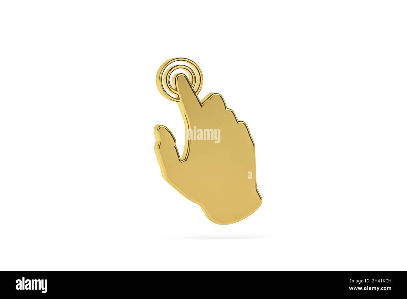 Golden 3d hand icon isolated on white background - 3d render Stock ...