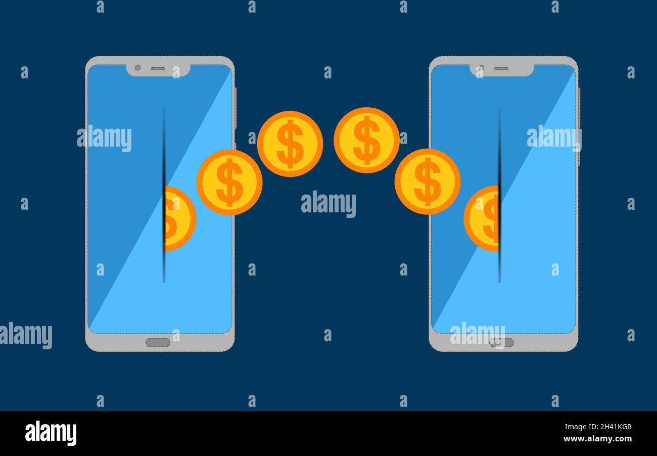Money transfer using mobile device Stock Photo - Alamy