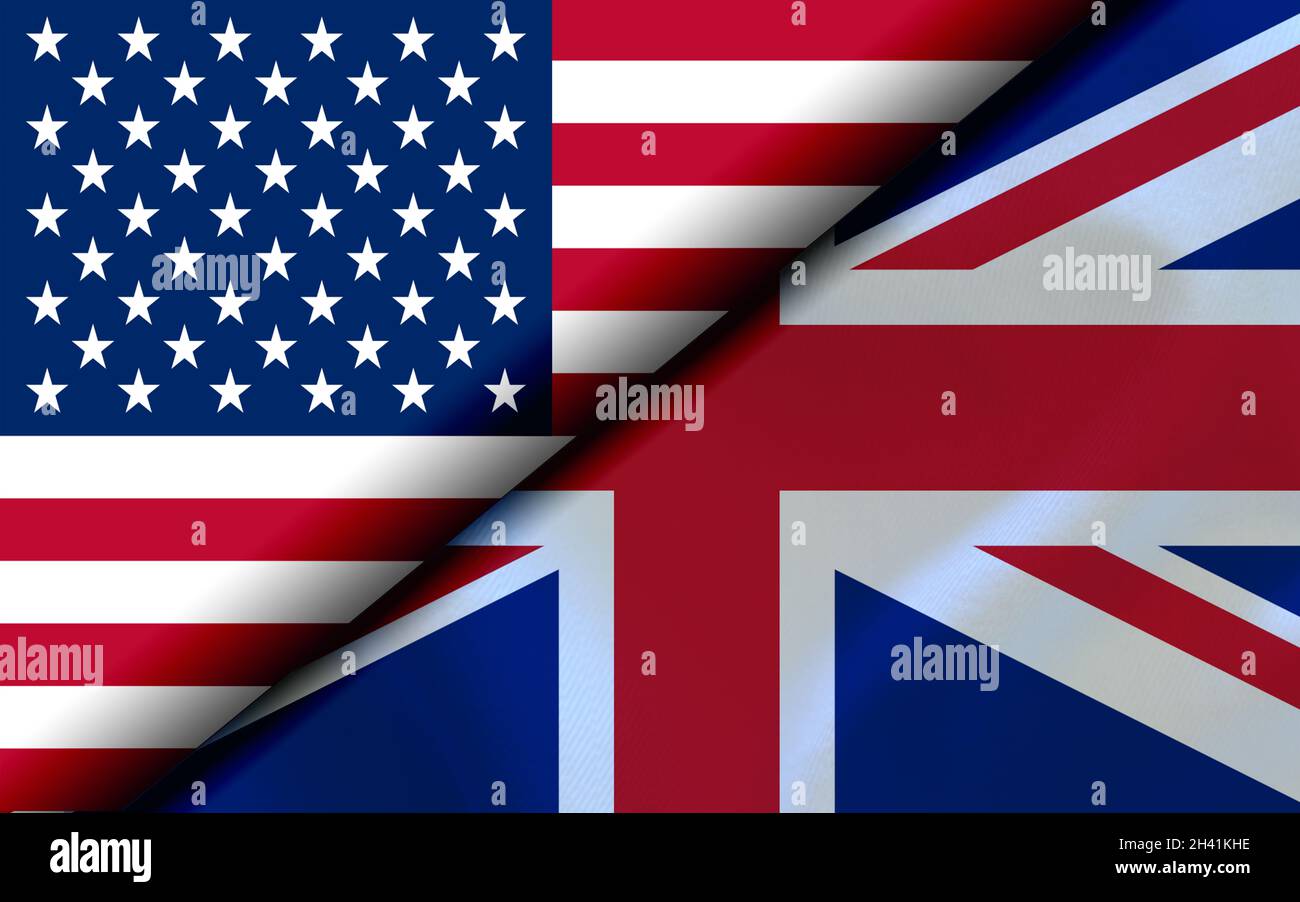 British american flags together hi-res stock photography and images - Alamy