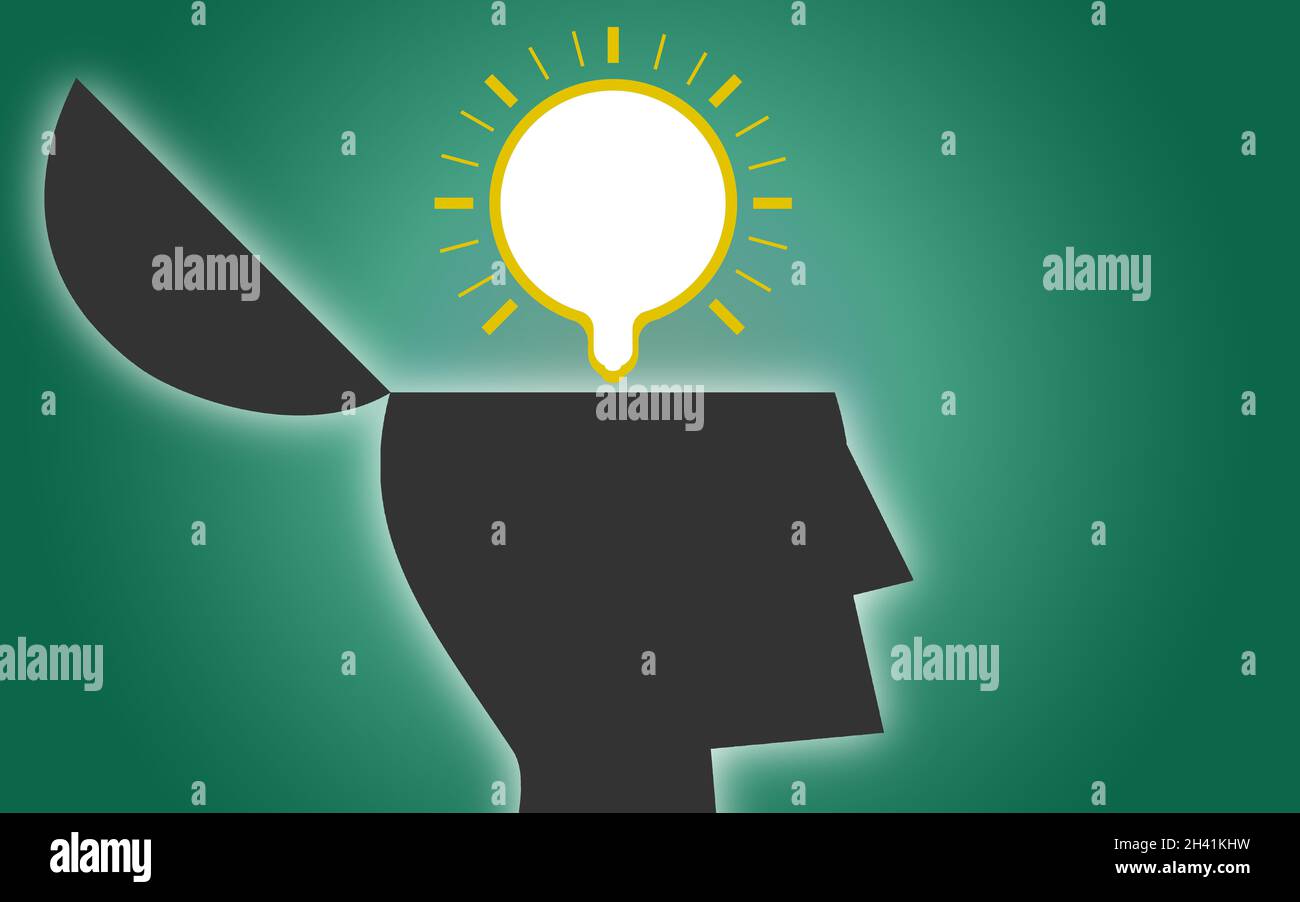 Light bulb human brain inside hi-res stock photography and images - Alamy