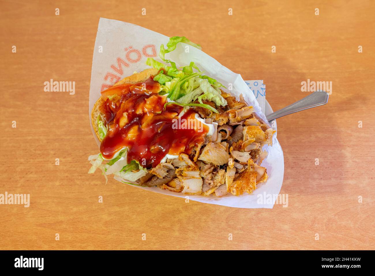 Kebab, a rotating piece of meat, is that roll of meat that rotates by ...