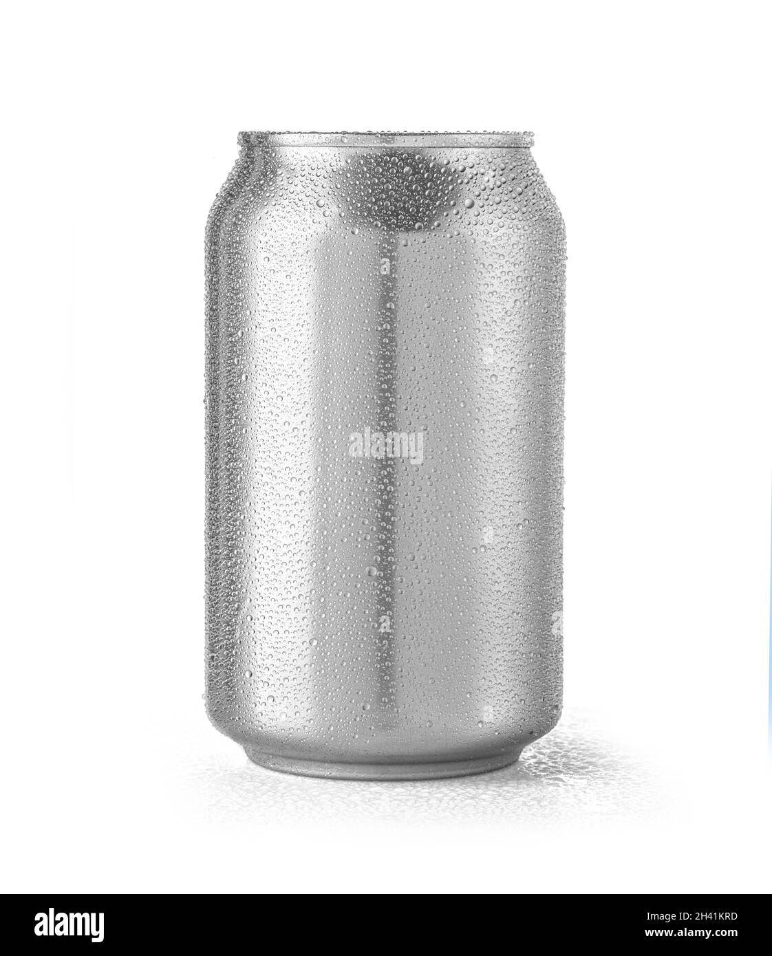 silver metal cans with drops isolated on white background Stock Photo ...