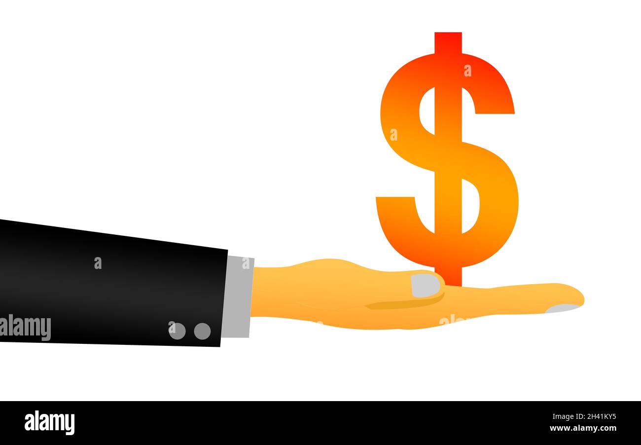 Hand holding coins icon cartoon hi-res stock photography and images - Alamy