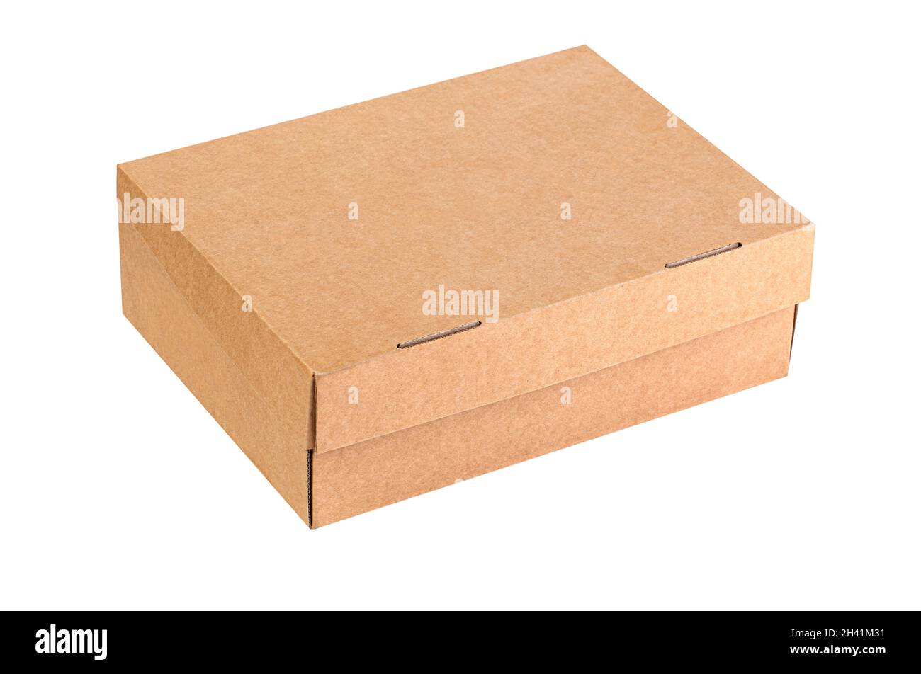 Brown kraft paper box isolated on white with clipping path Stock Photo ...