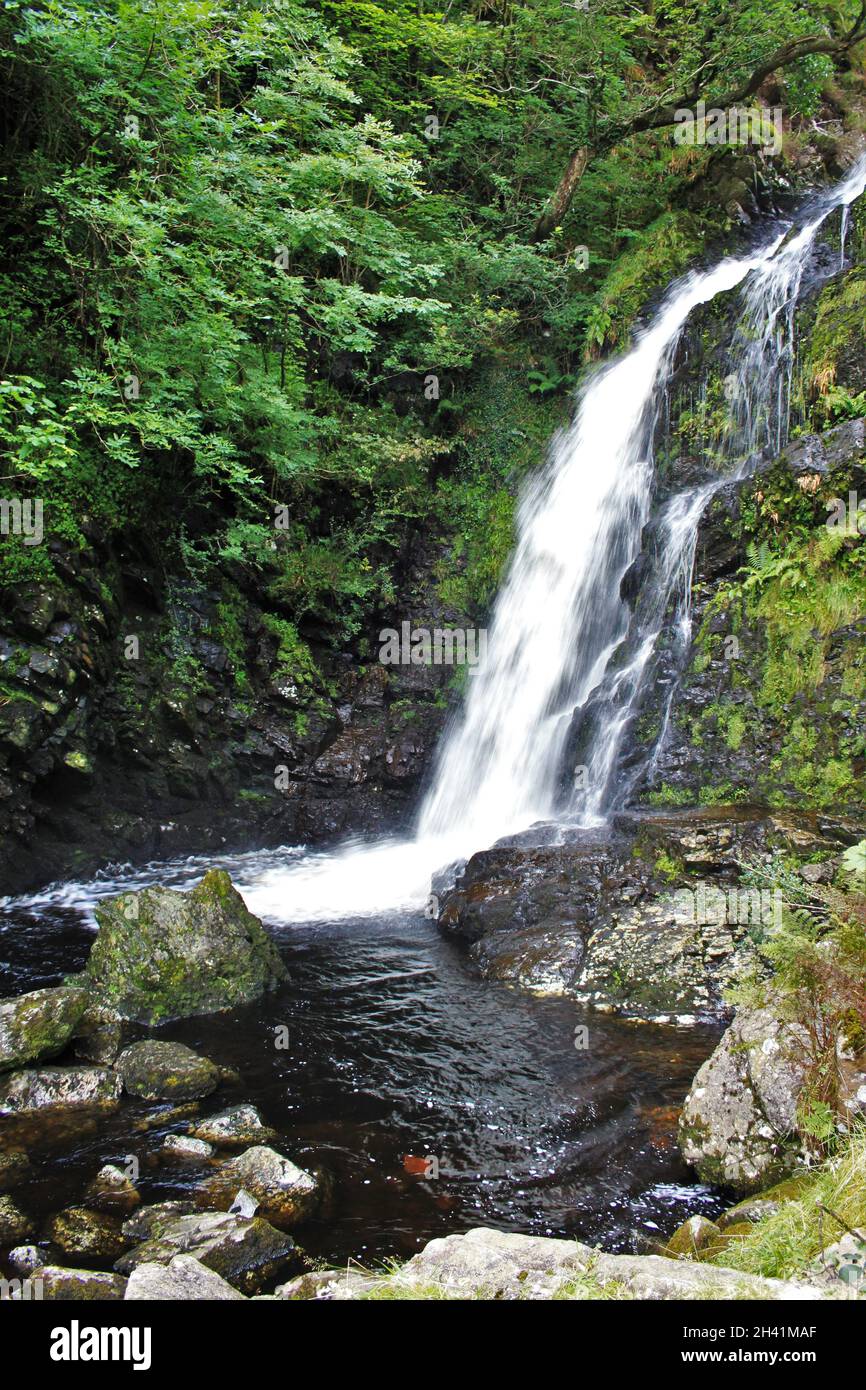 Grey Mares Tail Waterfall - Newton Stewart - Scotland Stock Photo - Alamy