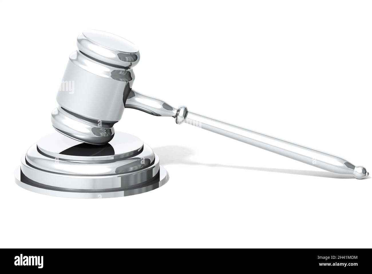 Silver gavel and sound block isolated Stock Photo - Alamy