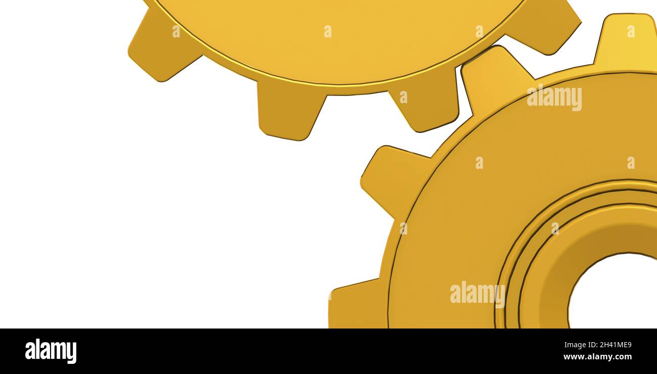 Gears engaged in white background Stock Photo - Alamy