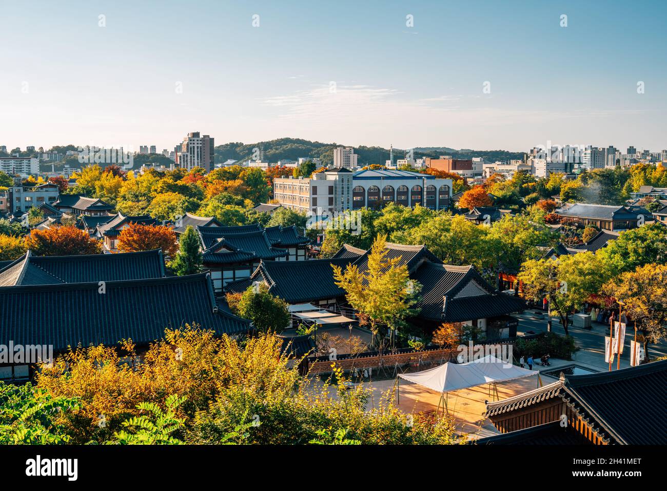 Jeonju, Korea - October 29, 2021 : Panoramic view of Jeonju Hanok ...