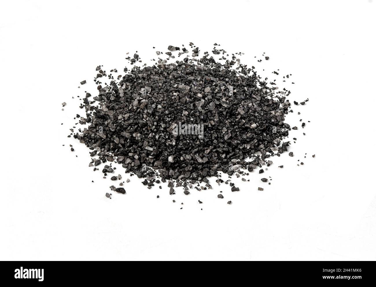 Hawaiian black lava sea salt isolated on white background Stock Photo ...