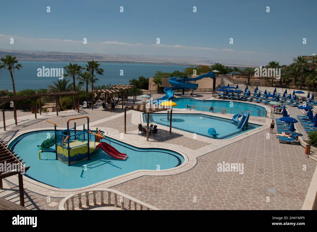 Swimming Pools at the Dead Sea, Jordan, Middle East Stock Photo - Alamy