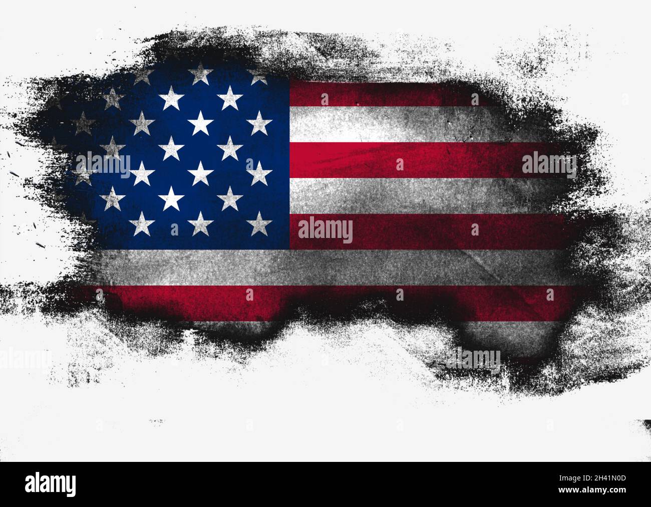United States flag painted with brush Stock Photo - Alamy