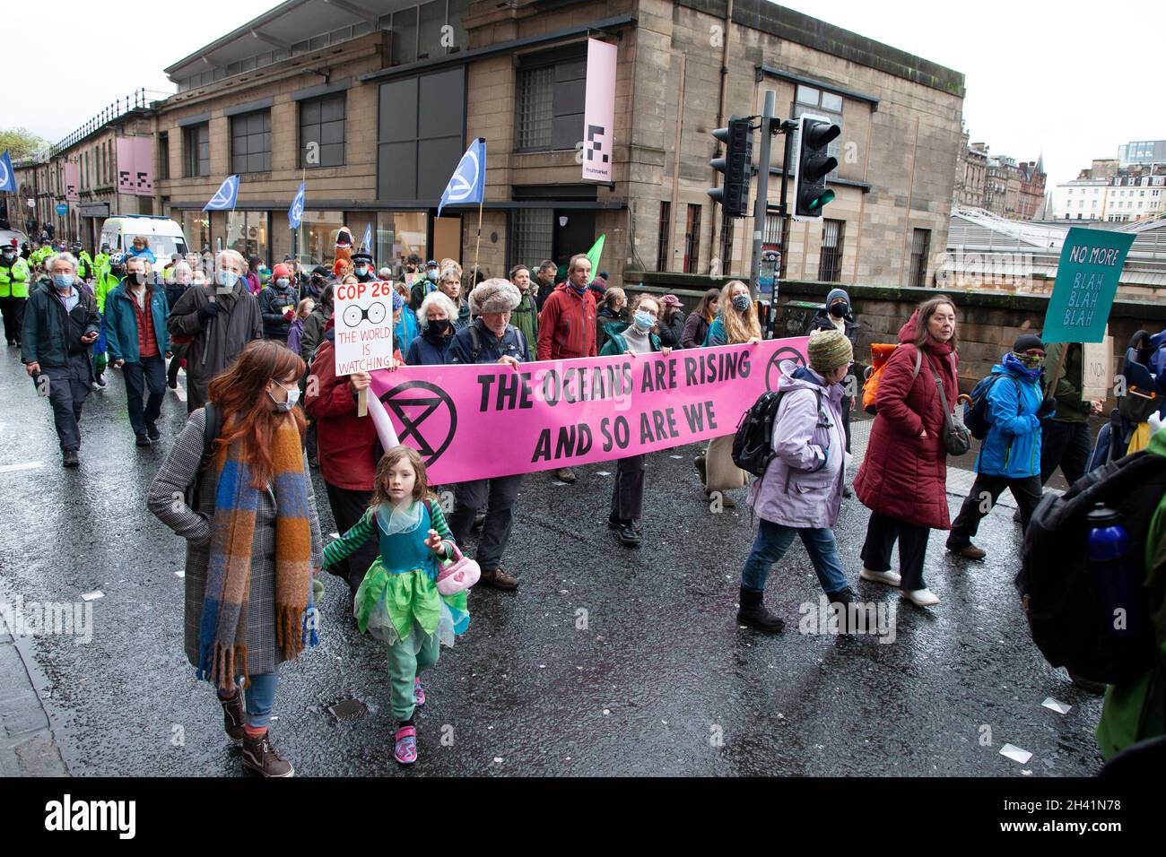 Edinburgh city centre, The Cop26 Activist march. Scotland, UK. 31 ...
