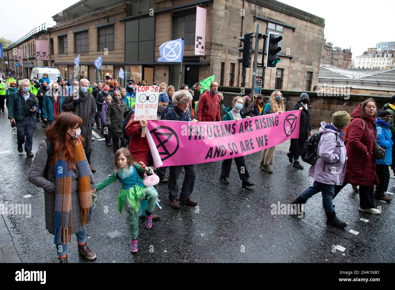 Edinburgh city centre, The Cop26 Activist march. Scotland, UK. 31 ...