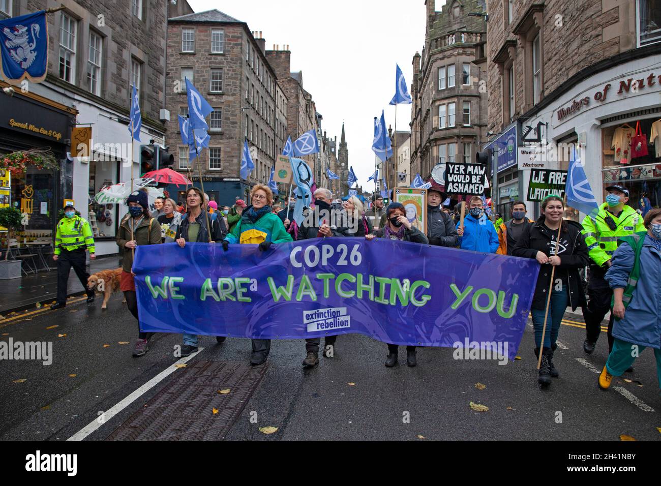 Edinburgh city centre, The Cop26 Activist march. Scotland, UK. 31 ...