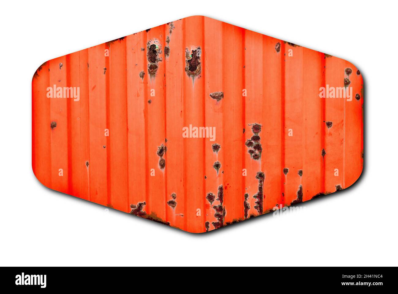 Grunge red metal sign background for your design with clipping path ...