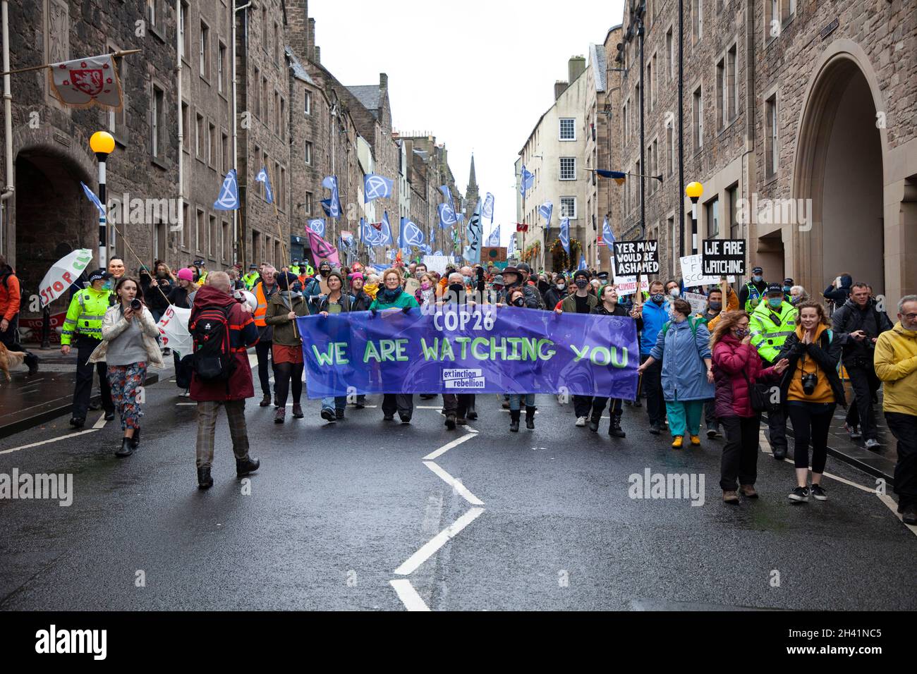 Edinburgh city centre, The Cop26 Activist march. Scotland, UK. 31 ...