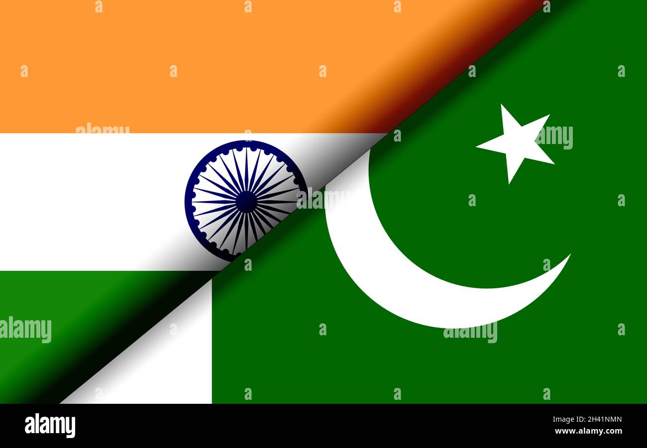 India pakistan flags 3d hi-res stock photography and images - Alamy