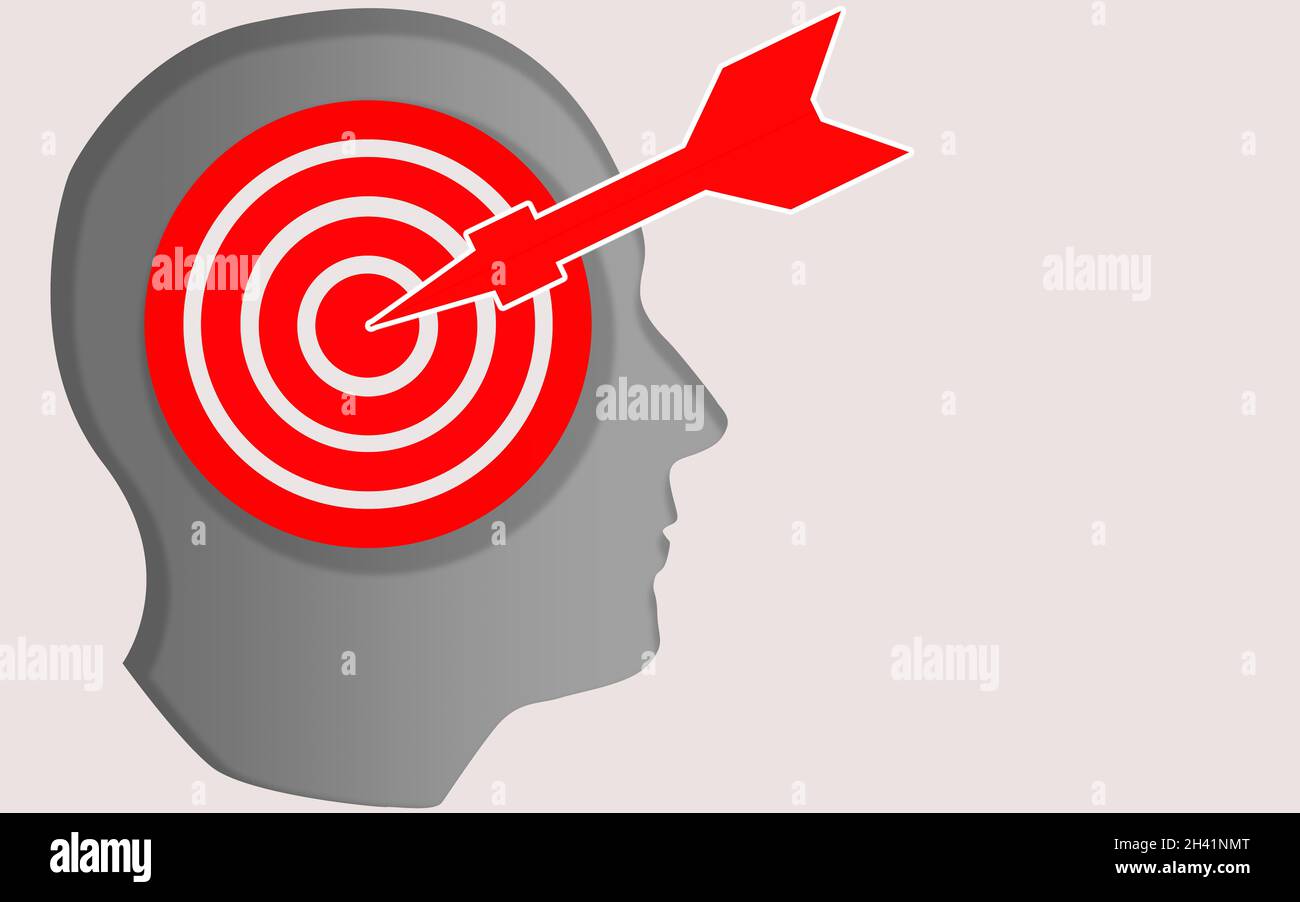 Target goal in human head Stock Photo - Alamy