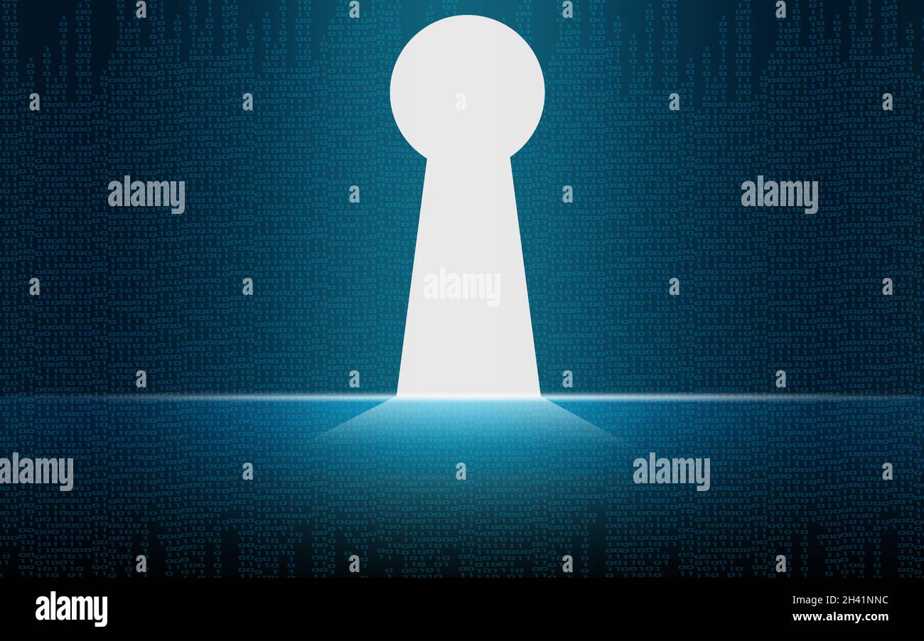 Key hole on wall with digital background Stock Photo - Alamy