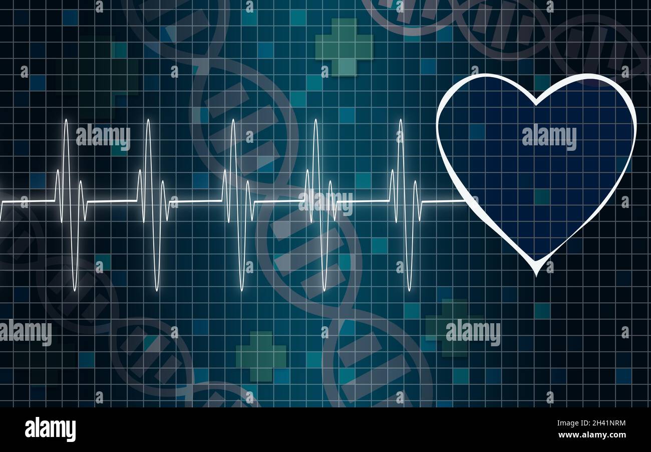 Banner heartbeat heart shape illustration hi-res stock photography and ...