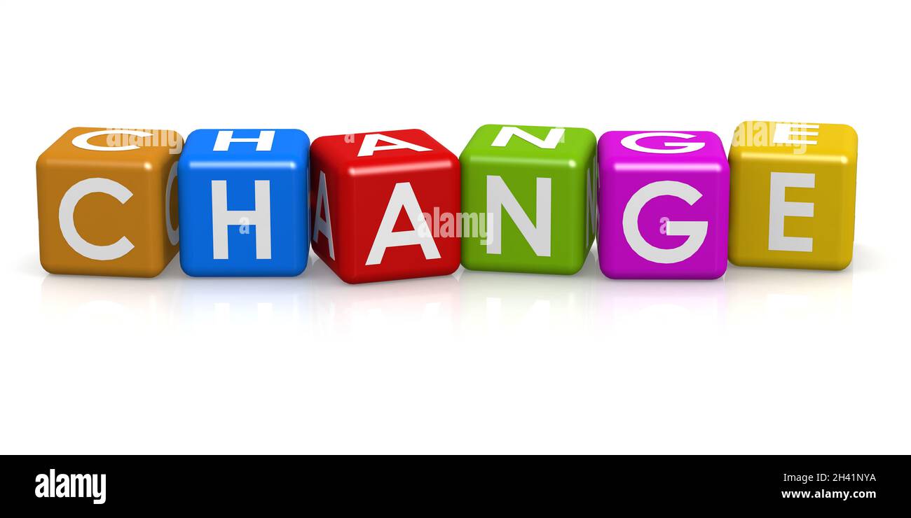 Square Cube with change word Stock Photo - Alamy