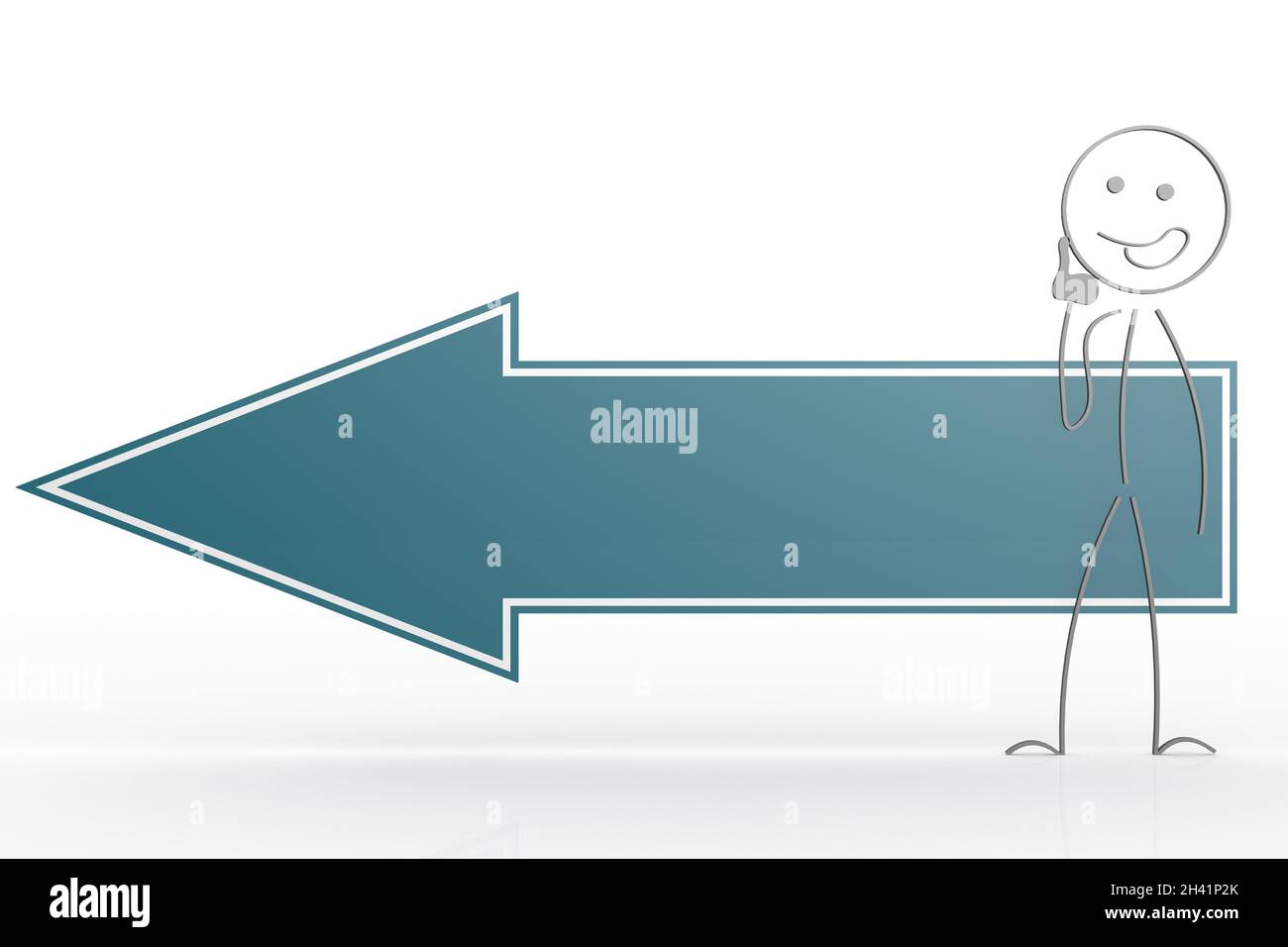 Puppet with blue arrow Stock Photo - Alamy