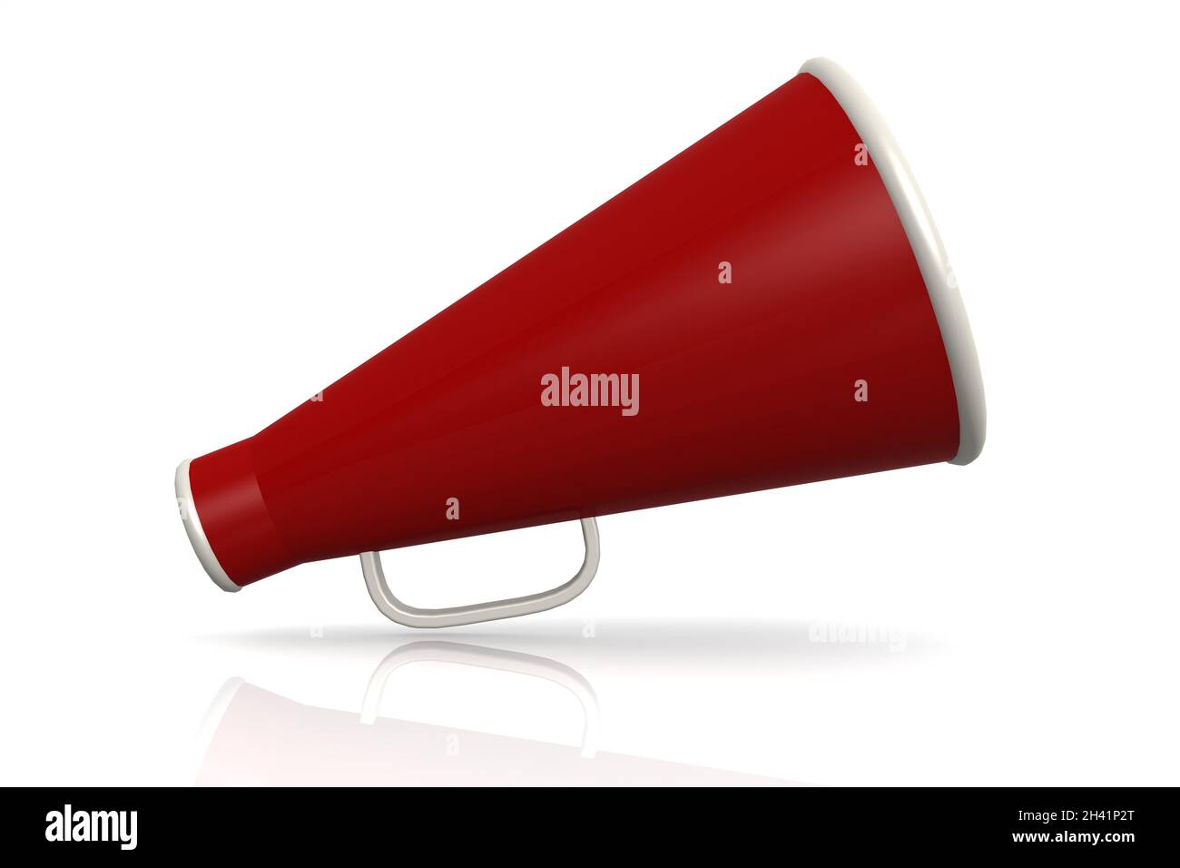 Red megaphone isolated on white Stock Photo - Alamy