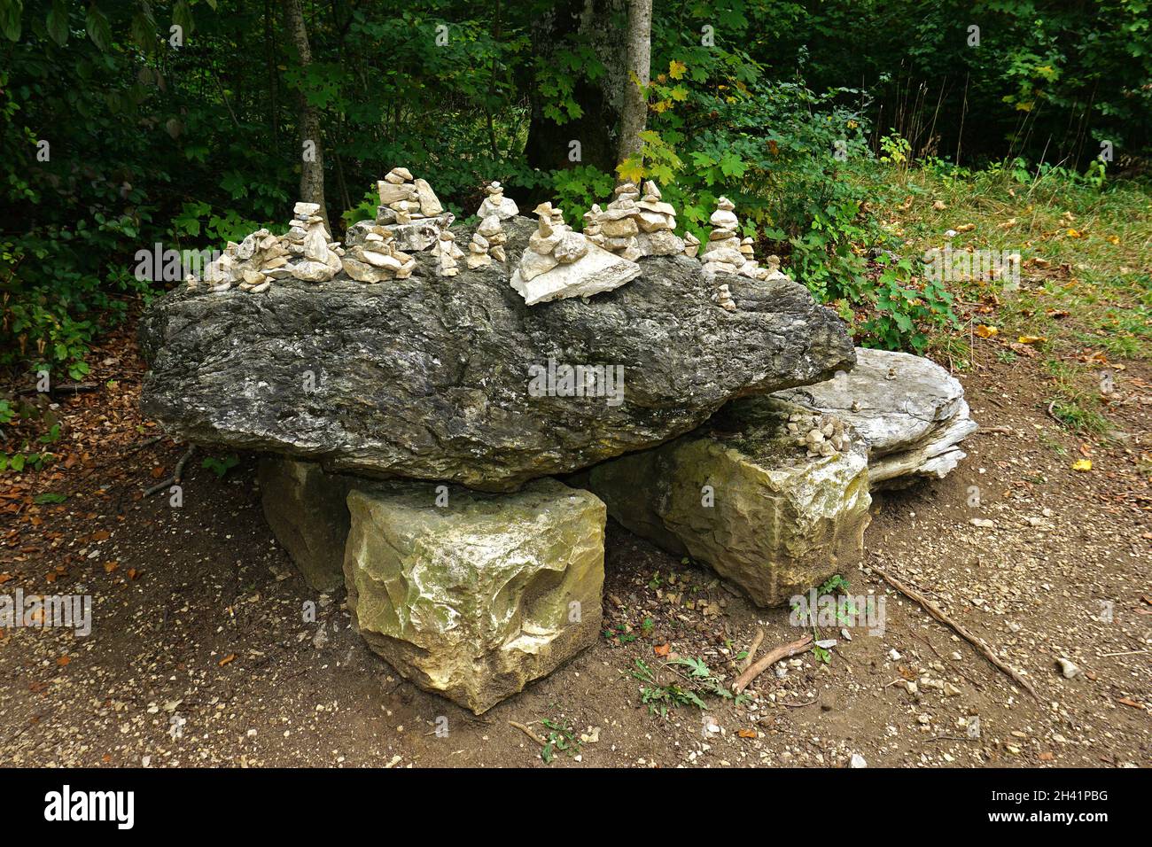 Erratic block in the Upper Danube Nature Park near Inzigkofen; Germany ...
