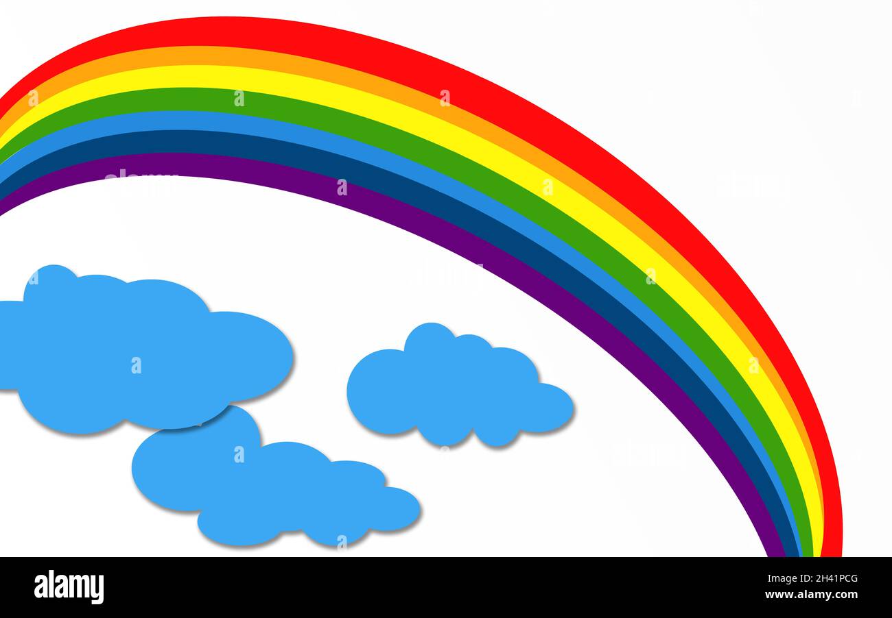 Children rainbow rain Cut Out Stock Images & Pictures - Alamy