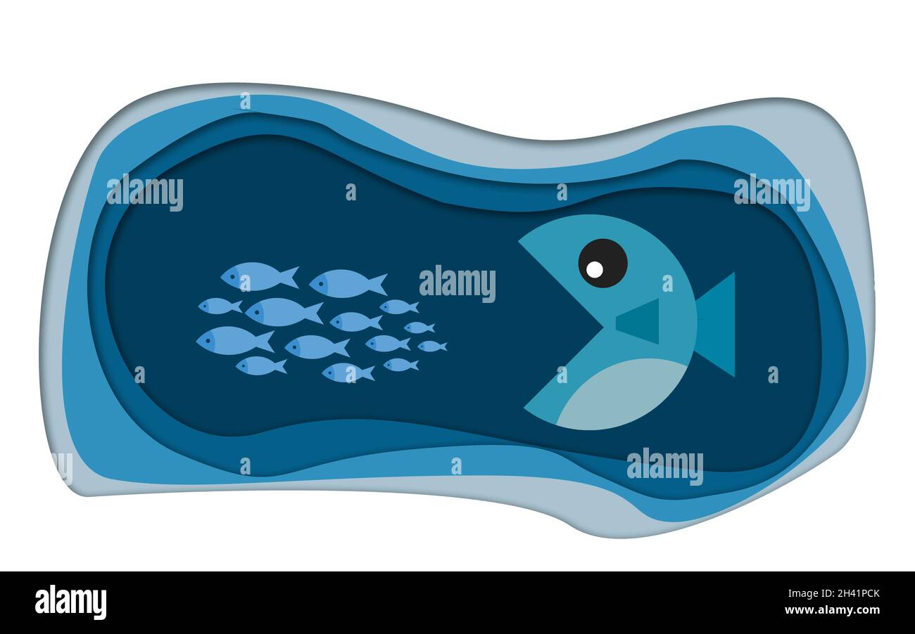 Big fish eat little fish Stock Photo - Alamy