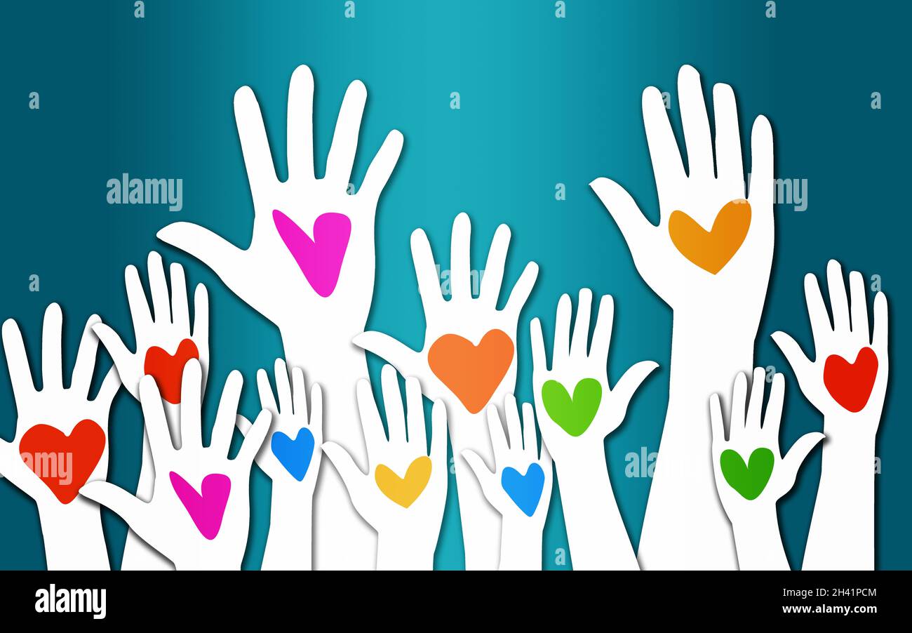 Hand-held heart symbol, charity ideas Stock Photo - Alamy