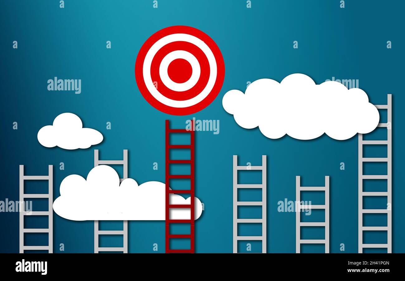 3d human ladder red hi-res stock photography and images - Alamy