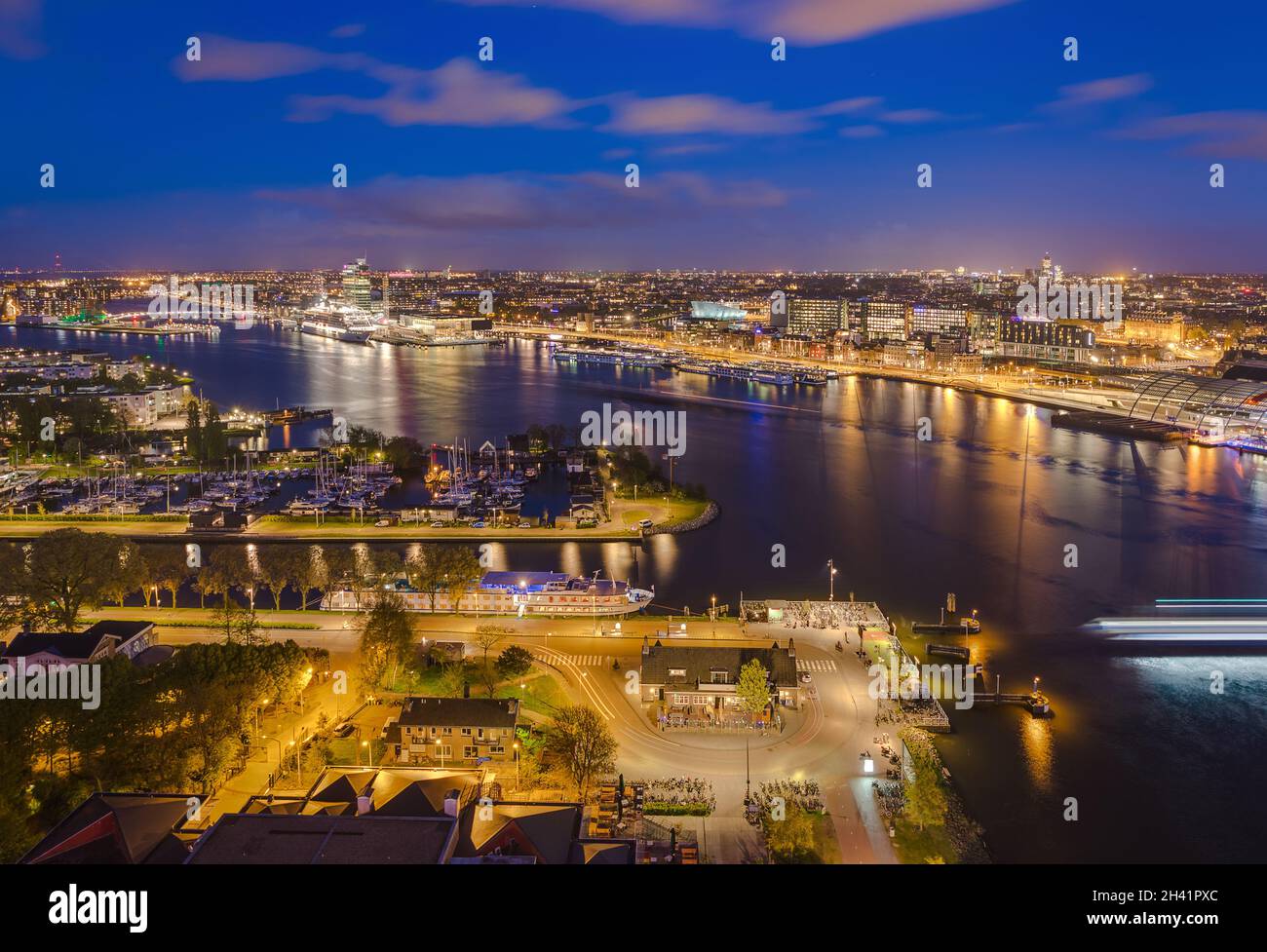Amsterdam downtown skyline cityscape sunset hi-res stock photography ...